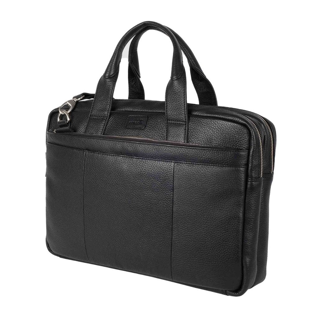 Condotti Boston Leather Satchel - Black — Home Essentials